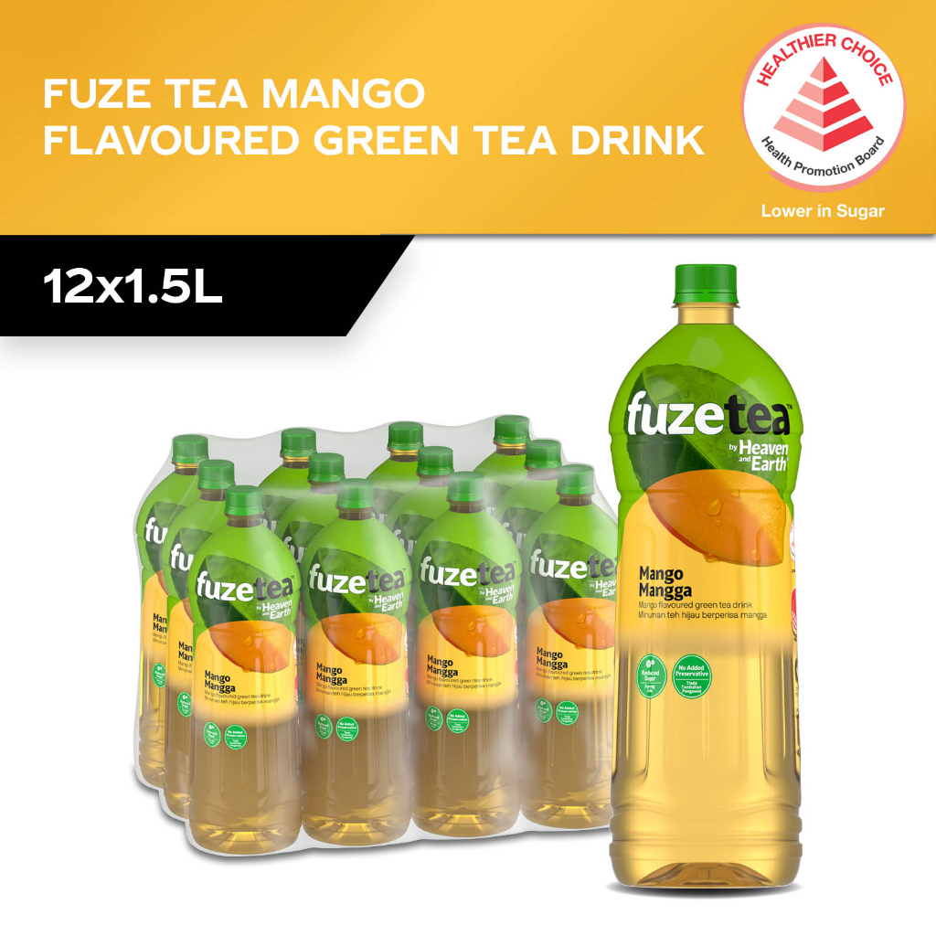 [1 Carton] Fuze Tea Mango Flavoured Green Tea Drink (12x1.5L) | Shopee ...
