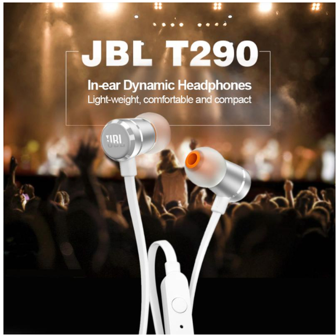 JBL TUNE 290 Pure Bass All Metal In-Ear Headphones with Mic | Shopee ...