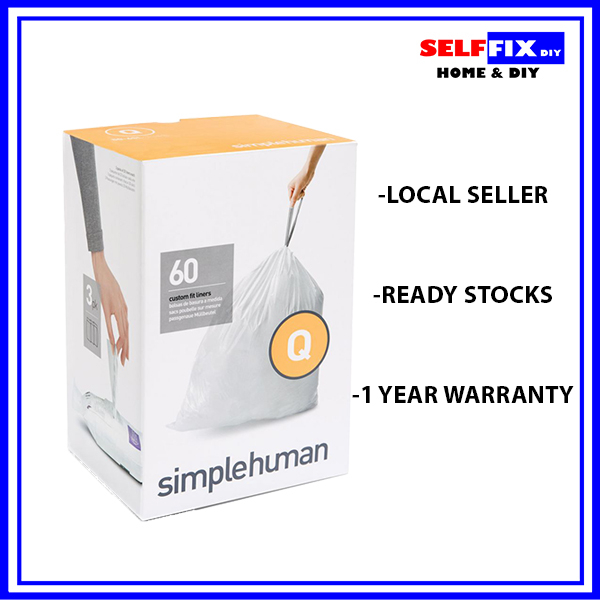 Simplehuman Code Q Liner Trash Bag 50L - 65L - 60 liners (CW0264 ...