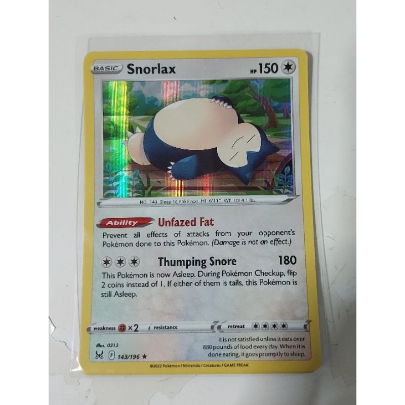 Pokemon snorlax holo and reverse holo lost origin card | Shopee Singapore