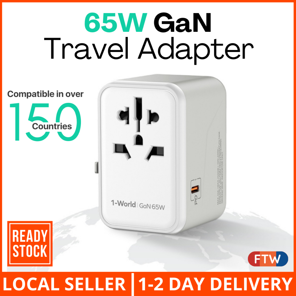 [1-2 DAY DELIVERY!!] 65W GaN FAST CHARGE International Travel Adapter ...
