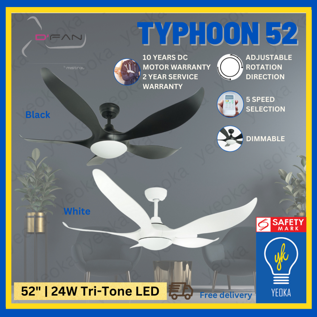 (With Installation) (YEOKA LIGHTS AND BATH) MISTRAL DFAN TYPHOON 52 ...
