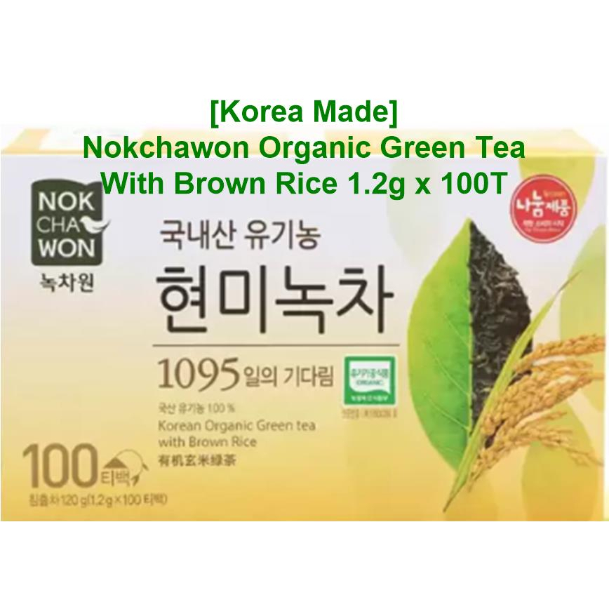 [Korea Made] Nokchawon Organic Green Tea with Brown Rice 1.2g x 100T ...