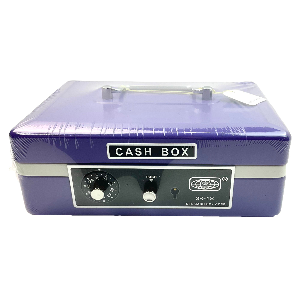 Cash Box SR-18 ( PURPLE ) with Removable Tray and Secure Key Lock ...