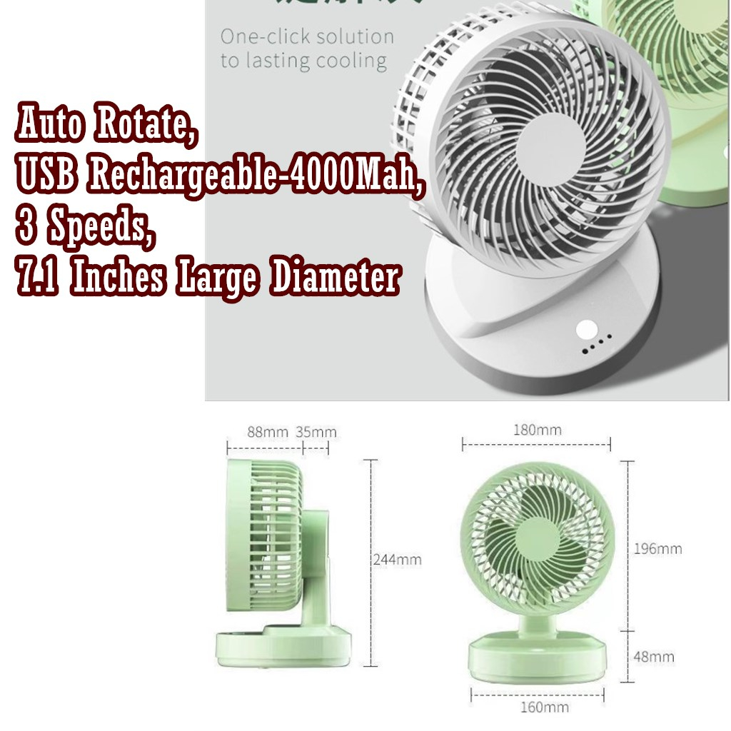SG Seller Portable Wireless Auto Rotate Fan USB Rechargeable Fan ...