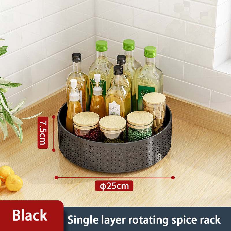360° rotating tray rack Lazy Susan Turntable Kitchen Storage Shelf Rack ...