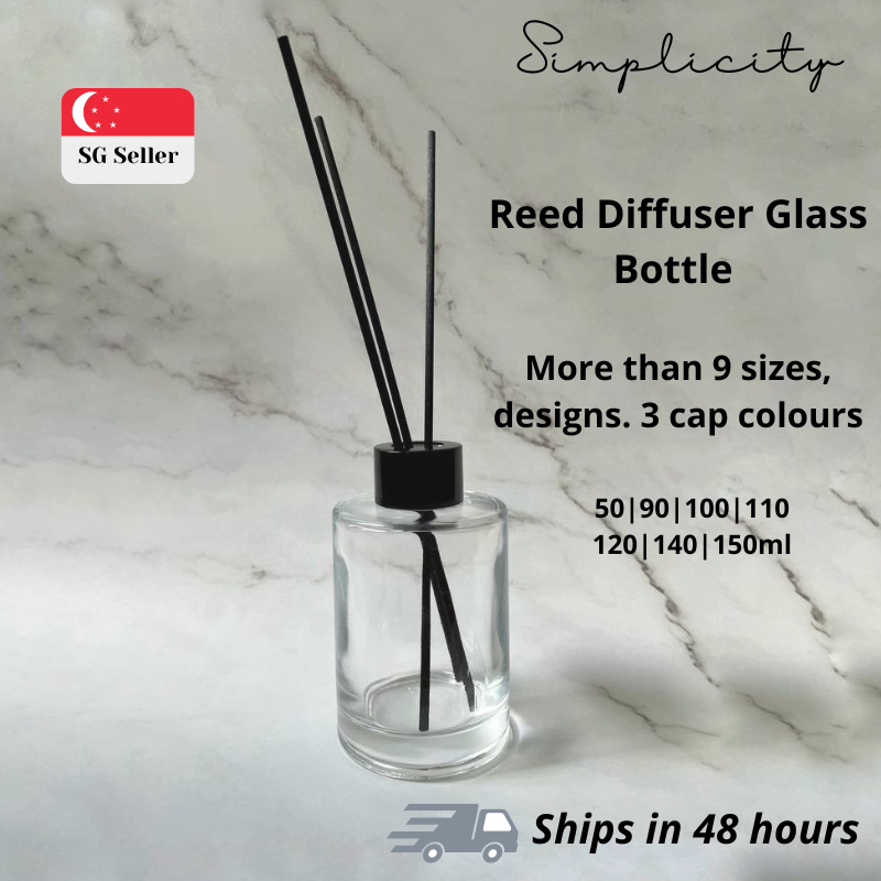 Empty Reed Diffuser Bottle Glass Transparent DIY Reusable Home Deco ...
