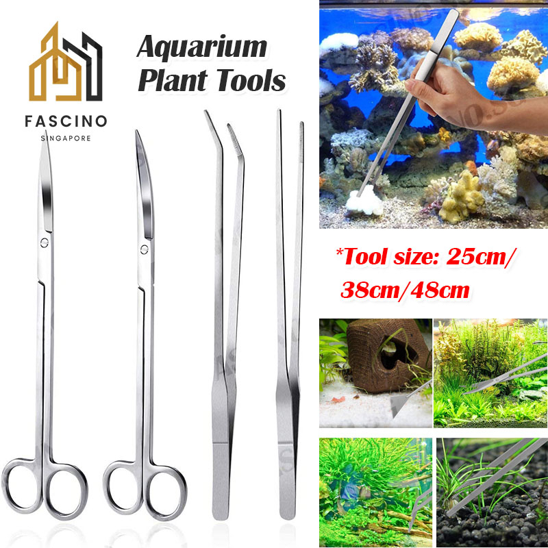 【SG】Aquarium Maintenance Tools 48cm Tweezer Scissor Shover Cleaning ...