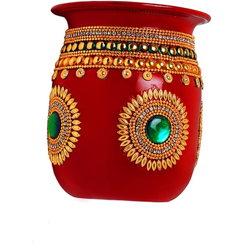 Decorative Kalash Lota Handpainted Steel Puja Kalash/Home ,Temple ...
