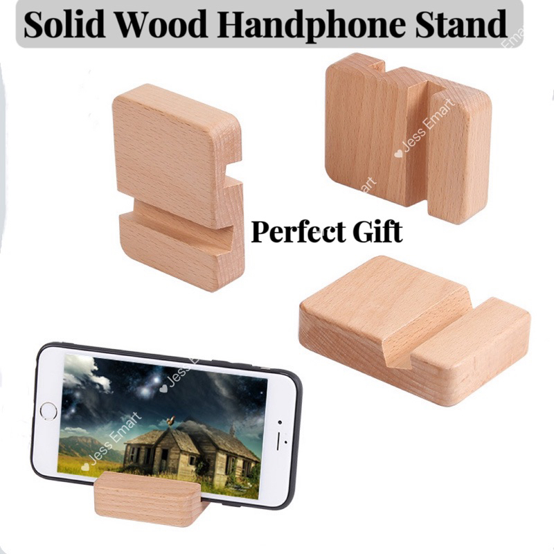 SG Stock Solid Wood Handphone Stand / Phone Holder/ Christmas Gift ...