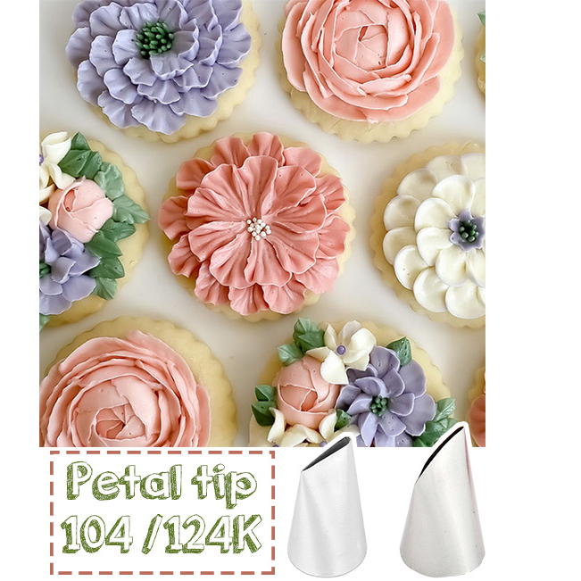 104 103 piping tip rose petal nozzle Korean buttercream flowers piping ...
