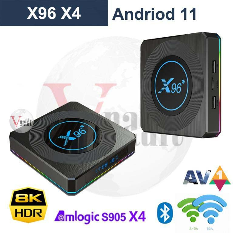 8K Android 11 Box 1000M X96 X4 Amolgic S905X4 4G 32G / 4G 64G WIFI 2.4G/5G and Bluetooth ...