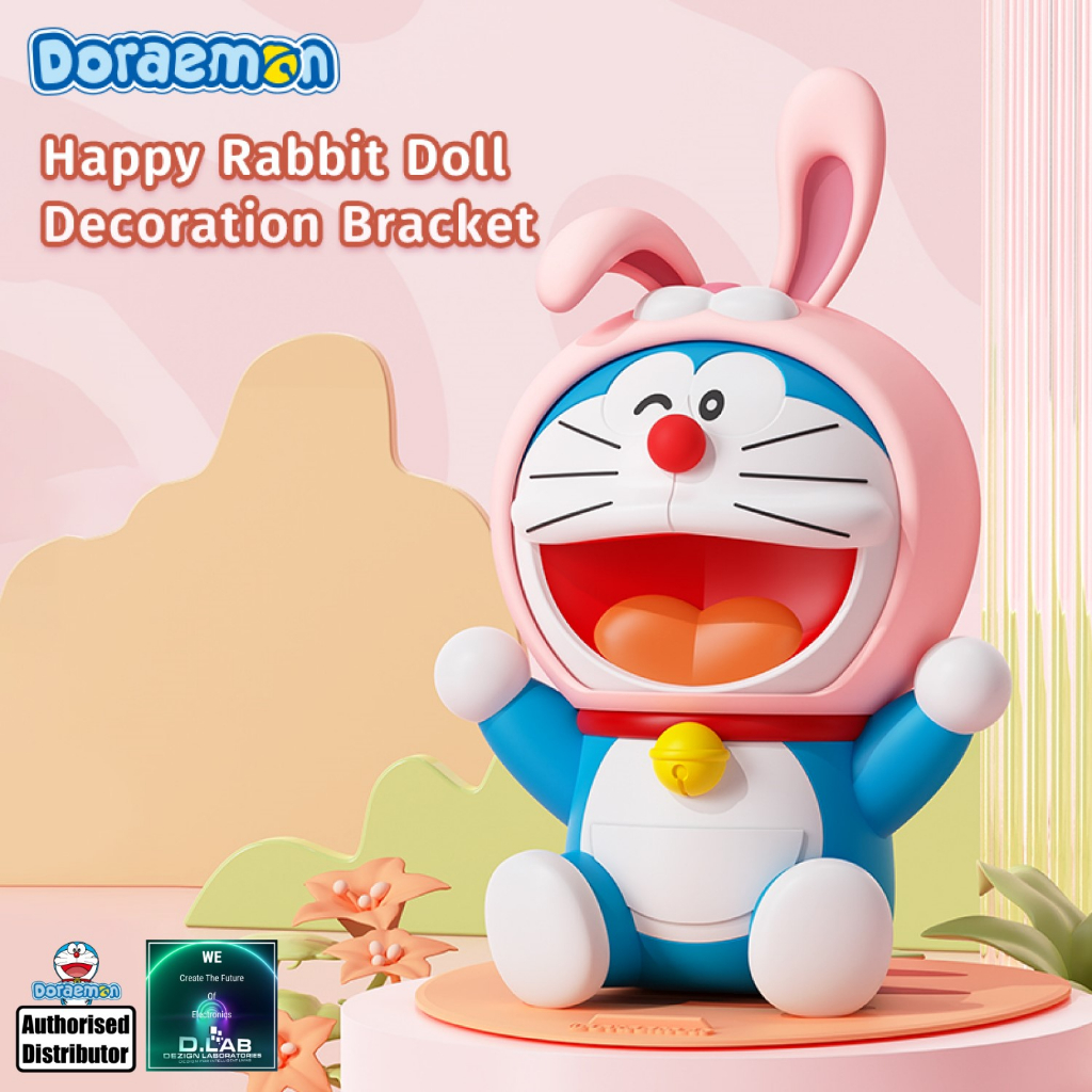 Doraemon Happy Rabbit Doll Tablet Holder (29cm Tall) | Shopee Singapore