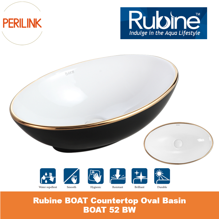Rubine BOAT Countertop Oval Basin BOAT 52 BW | Shopee Singapore