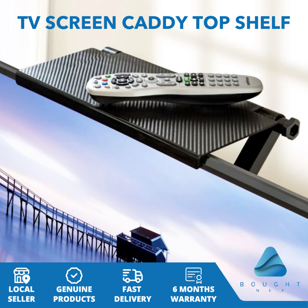 Screen Caddy TV Box Shelf - Plastic Organizer, Space-saving, Stylish ...