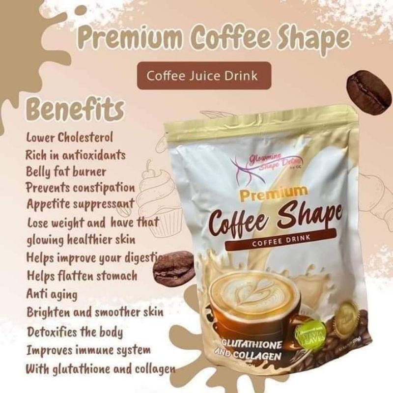 Premium Coffee Shape with Glutathione and Collagen (10sachets/20g ...