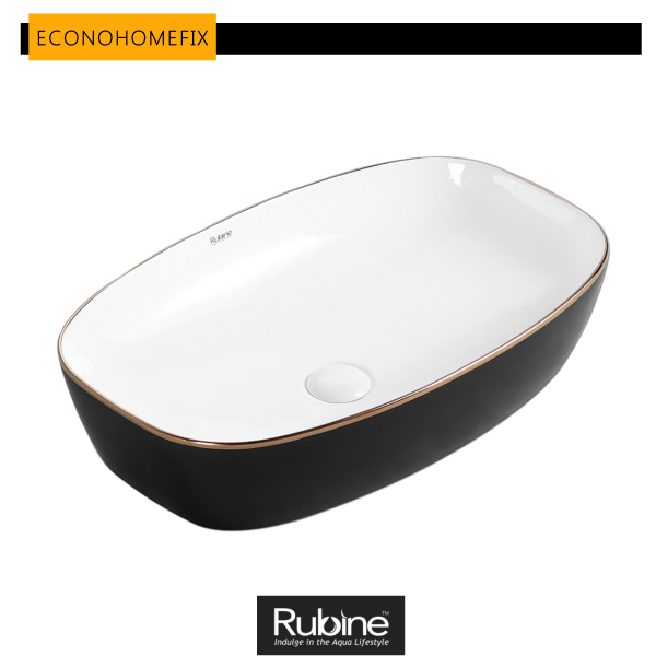 [ RUBINE ] QTRO 60-BW Countertop Rectangular Ceramic Hand Wash Basin ...