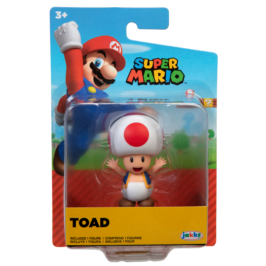 Super Mario 2.5 inch Red Toad Articulated and Bendable Action Figure ...
