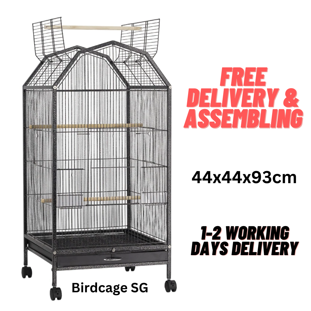 Bird Cage Assembled Parrot Cage with Trolley Big Cage and Top Stand for ...