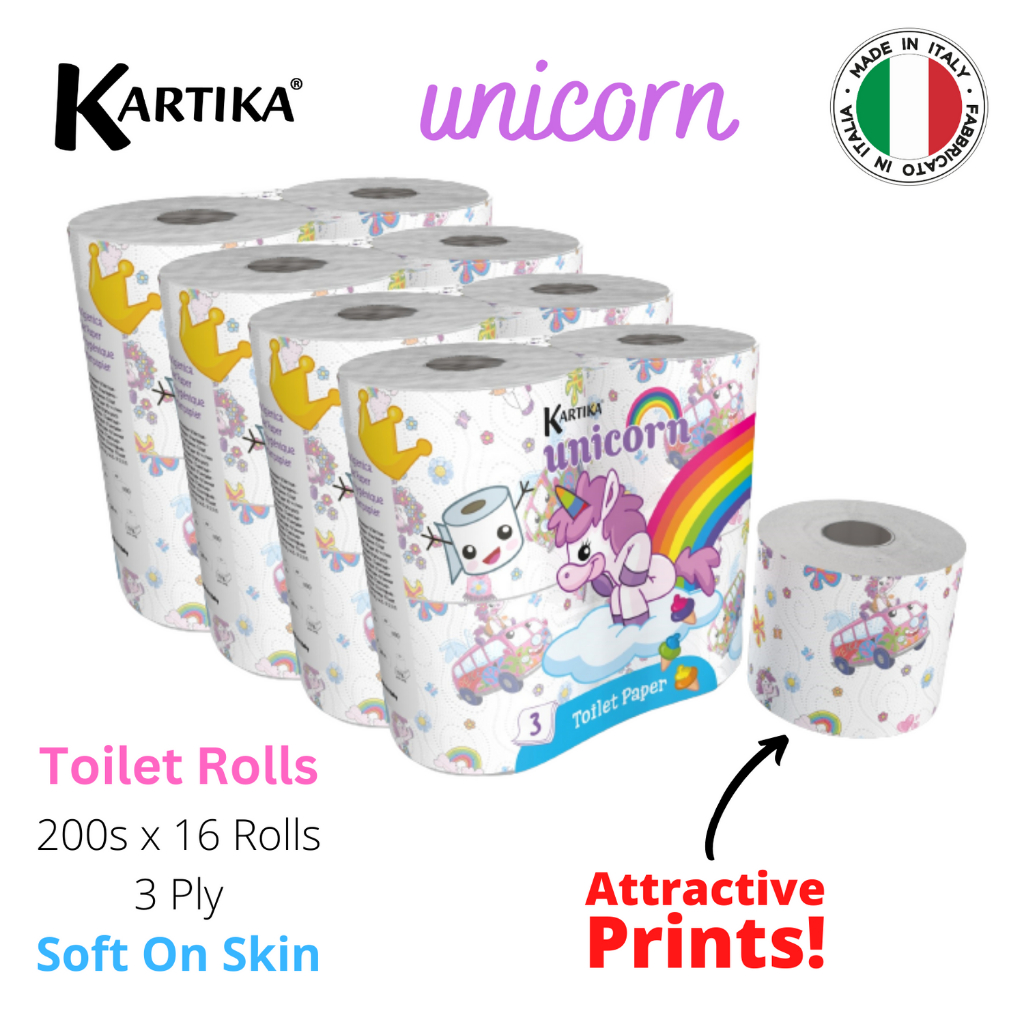 [Bundle of 4] KARTIKA Unicorn Toilet Paper (200s X 4) | Shopee Singapore