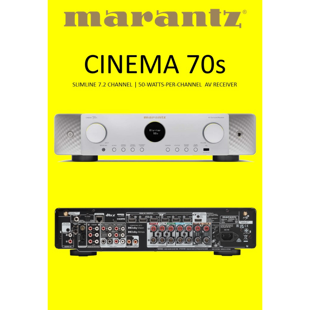 Marantz CINEMA 70s SLIMLINE 7.2 CHANNEL | 50-WATTS-PER-CHANNEL AV RECEIVER (silver) | Shopee ...