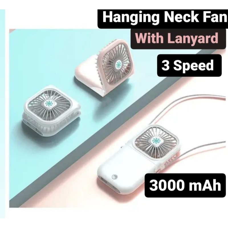 Hanging Lanyard Cooling Mini Neck Portable Fan Desktop Usb Rechargeable ...
