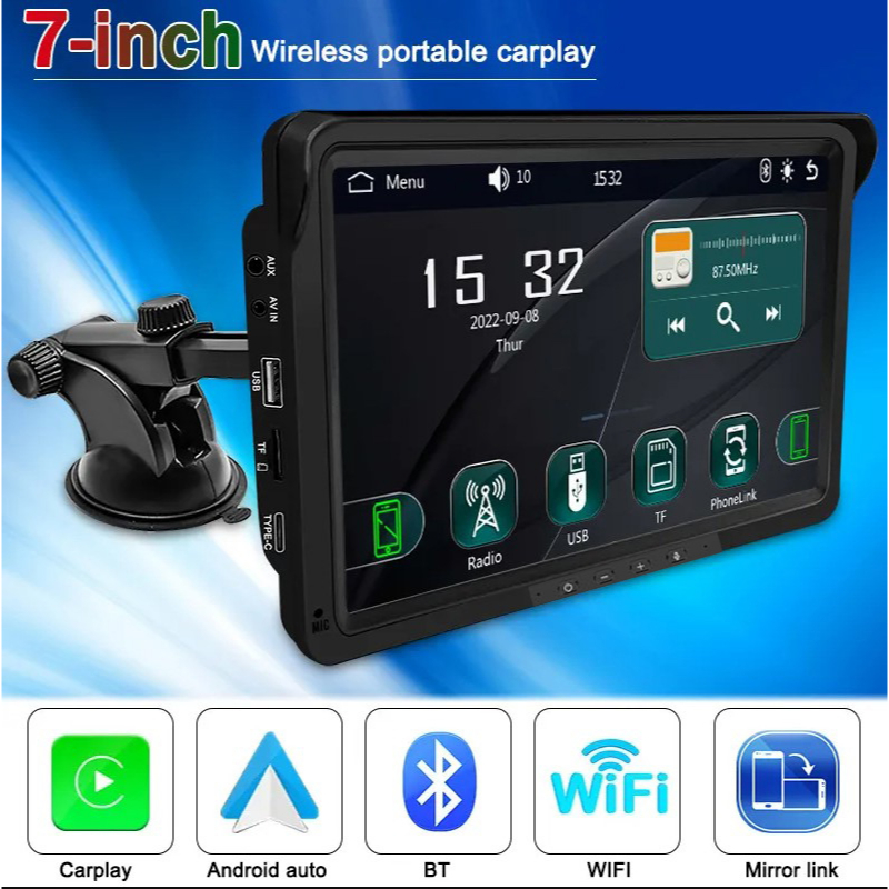 12V Car Monitor Display Rear View Camera 7 Inch Screen Player With ...