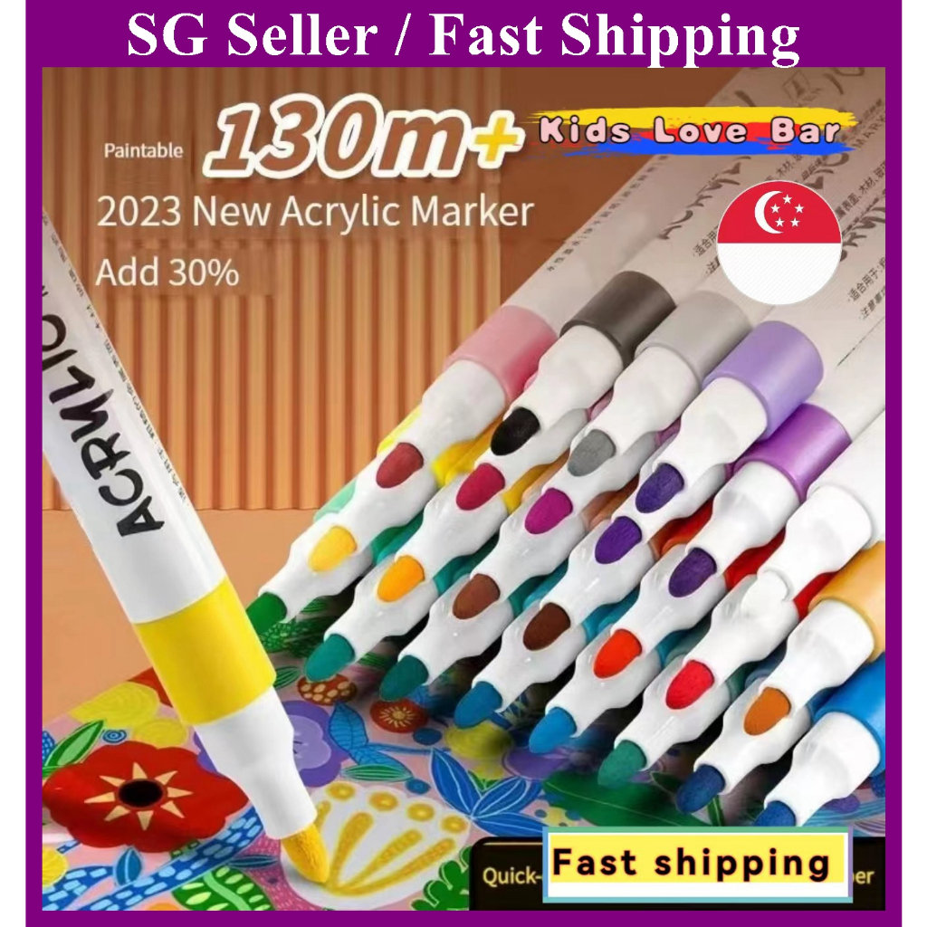 (SG Seller) 80Pcs Touch Bolang 2mm Acrylic Marker Pens Waterproof DIY ...