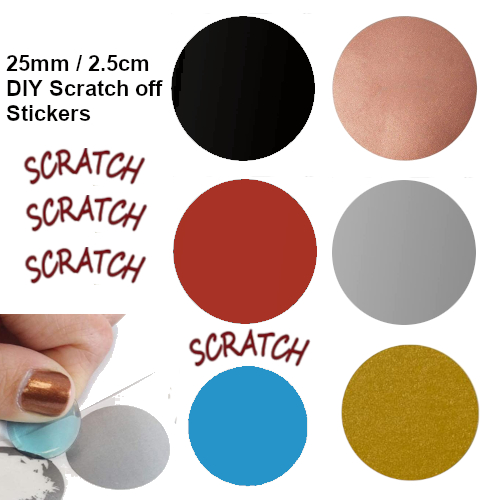 DIY Scratch off 25mm Round stickers 30 pieces stickers and cards reveal ...