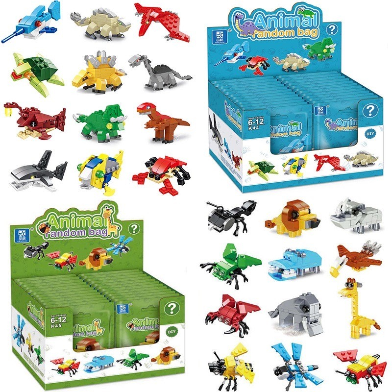 Animal Insect Sea Creature Dinosaur Figurine Building Block Surprise ...