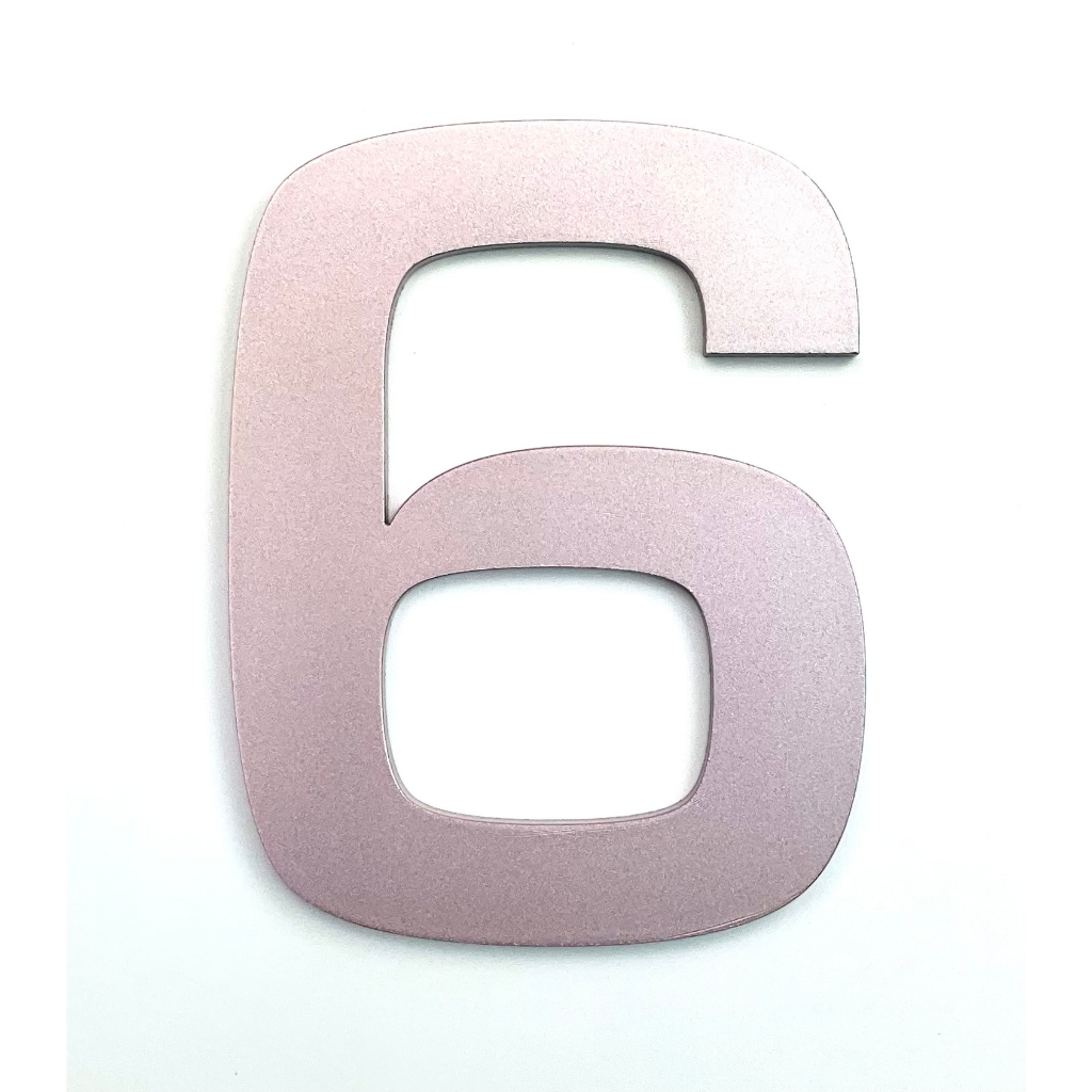 No.6 ( Number Six ) | Rose Gold | Large House Or Unit Numbering Acrylic ...
