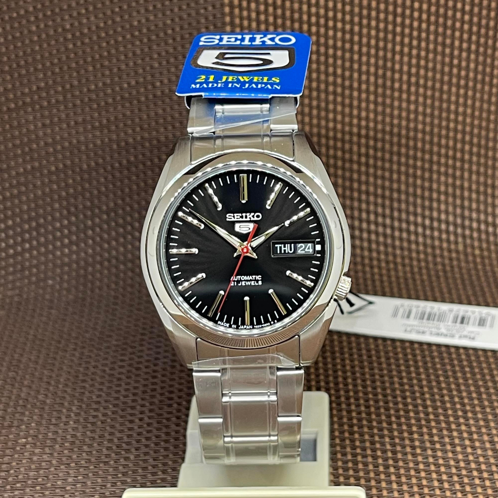 Seiko 5 SNKL45J1 Black Analog Automatic 21 Jewels Made In Japan Men's ...