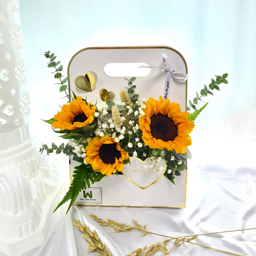 FREE DELIVERY | Love Needed | Sunflower Flower Box | Florist Singapore ...