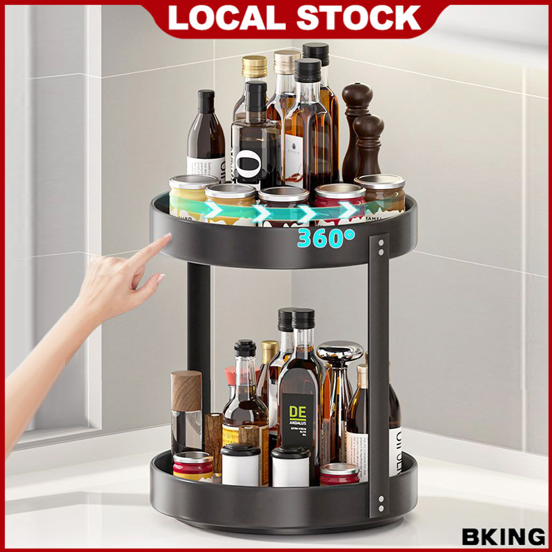 Kitchen Organiser Spice Rack Condiments Organizer Sauce Rack Lazy Susan ...