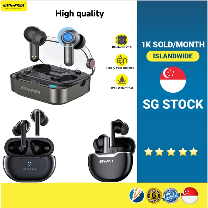 Awei Bluetooth TWS T50 T61 ENC T58 Bluetooth V5.3 True Wireless Sports ...