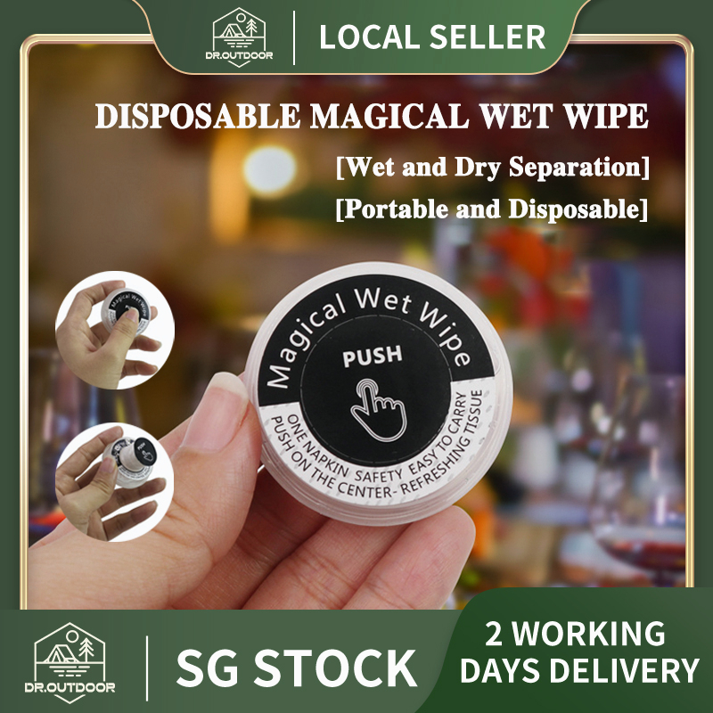[SG STOCK] 1PCS Disposable Magical Wet Wipe Portable Disinfection Wet ...
