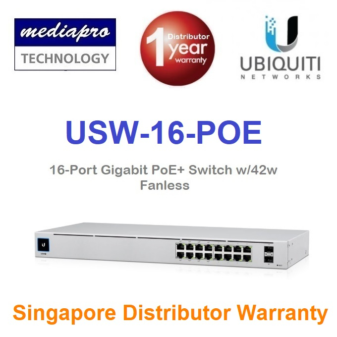 Ubiquiti USW-16-POE UniFi 16-port Gigabit Layer 2 Unifi Switch with 2 ...
