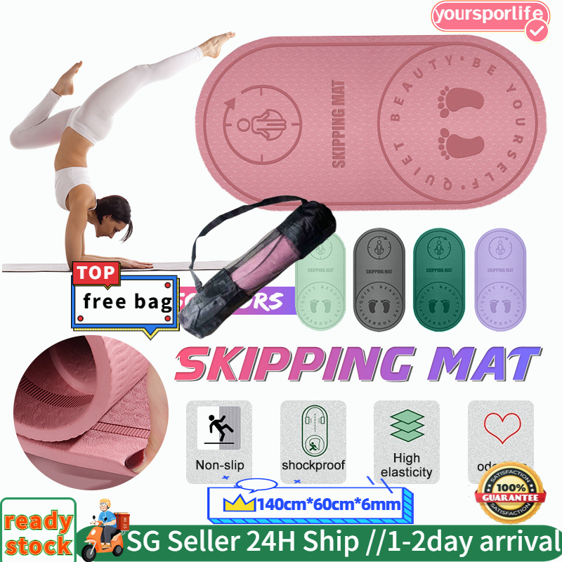 【SG Seller】6MM TPE Jump Rope Mat Exercise Mute Yoga Mat Sound ...