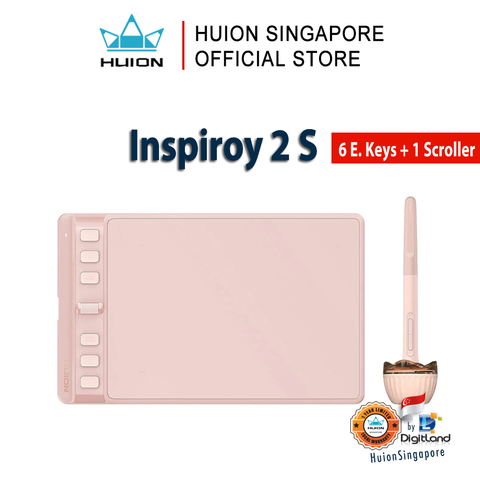 Huion Inspiroy 2 S with 6 Keys and 1 scroller Portable Drawing Pen ...