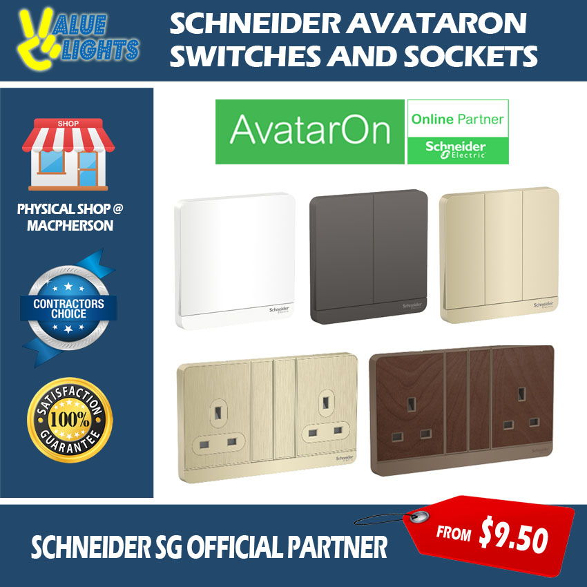 [Official Schneider Partner] Schneider AvatarOn Switch Socket Wood Wine ...