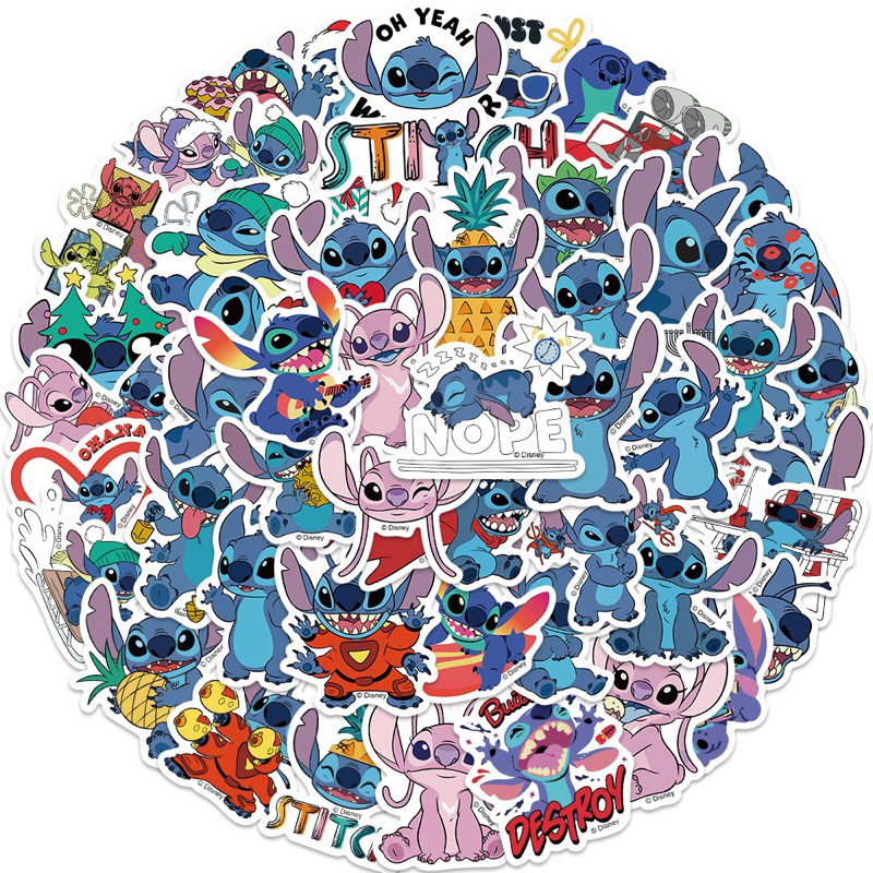 SG Ready Stock S22 50Pcs Stitch Cartoon Stickers Waterproof Stickers ...