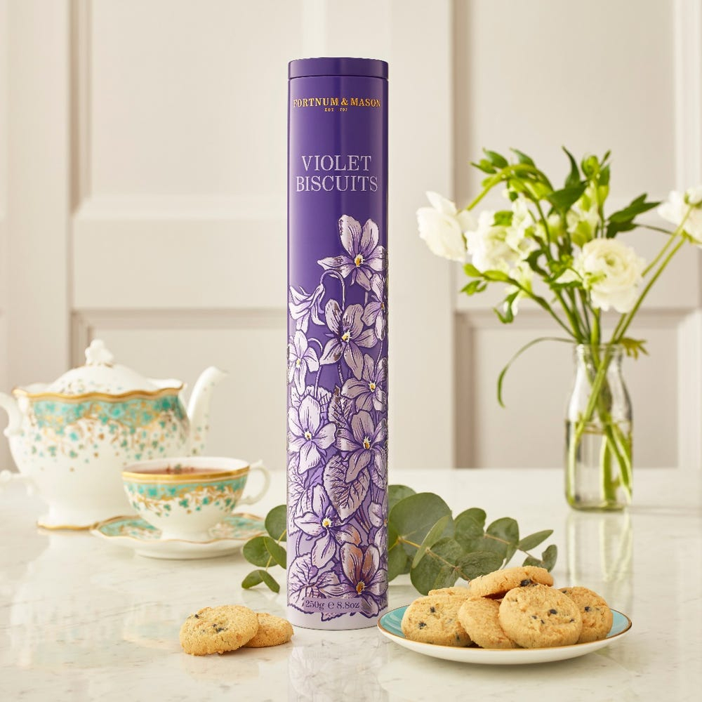 FORTNUM AND MASON VIOLET BISCUITS / COOKIES (TALL TINS) | Shopee Singapore