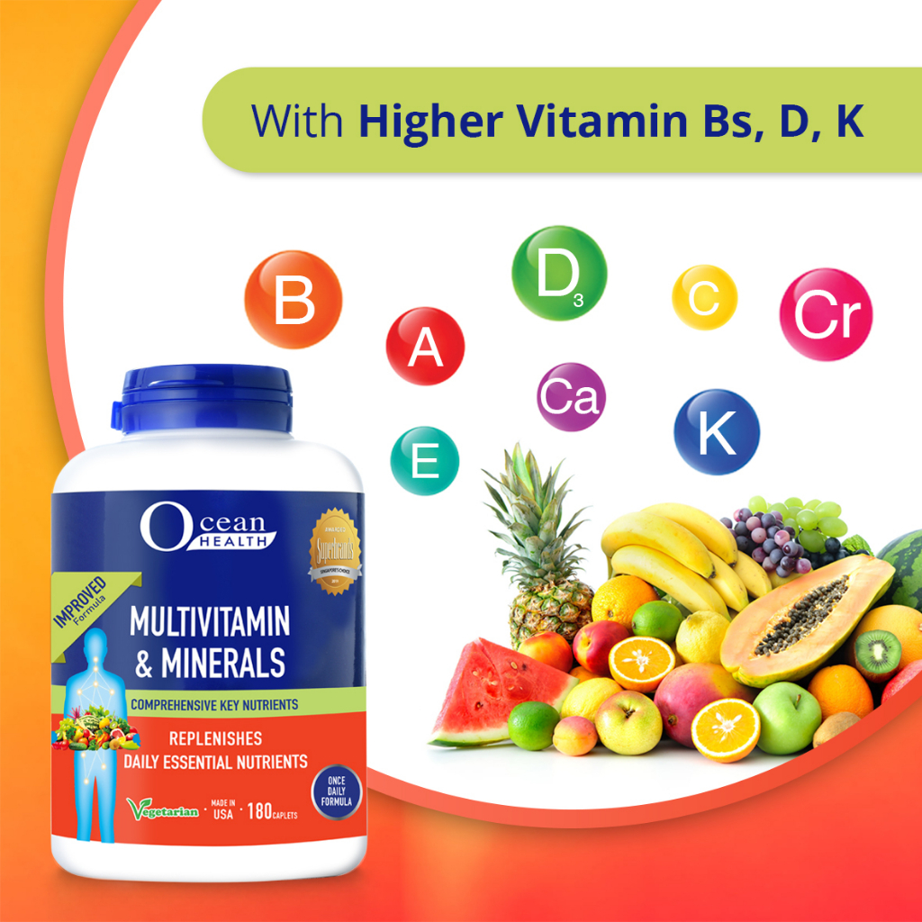 Multivitamin & Minerals [IMPROVED FORMULA] (180s)- Ocean Health ...