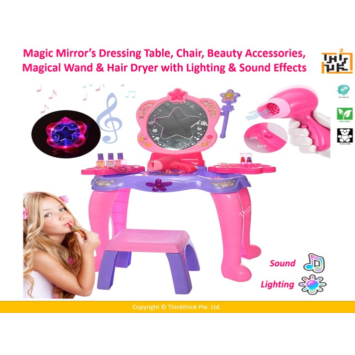 Magic Mirror’s Dressing Table, Chair, Beauty Accessories, Magical Wand ...