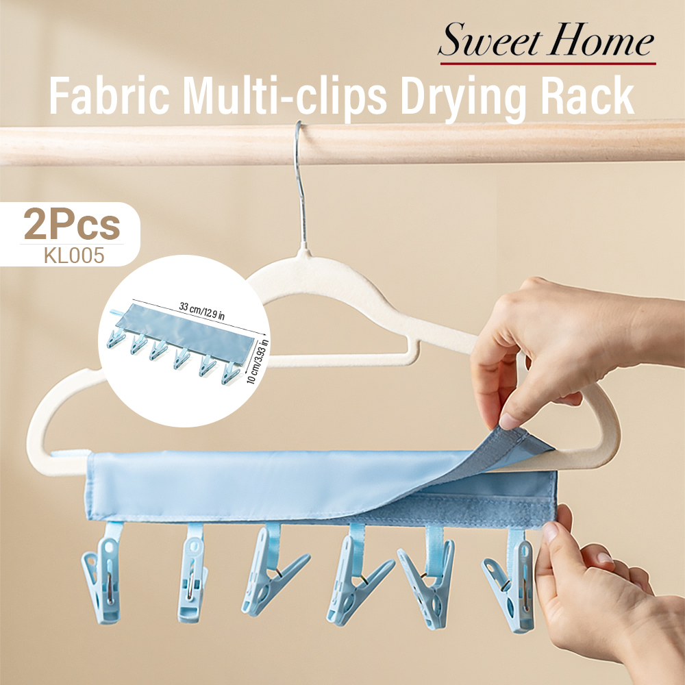 [2Pcs/set] KL005 Multi-purpose Fabric Drying Rack Multiple Clips ...