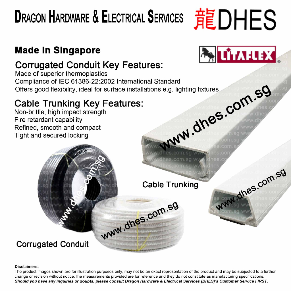 Litaflex Feema Fighter 1m uPVC Cable Compartment Snap On Trunking ...