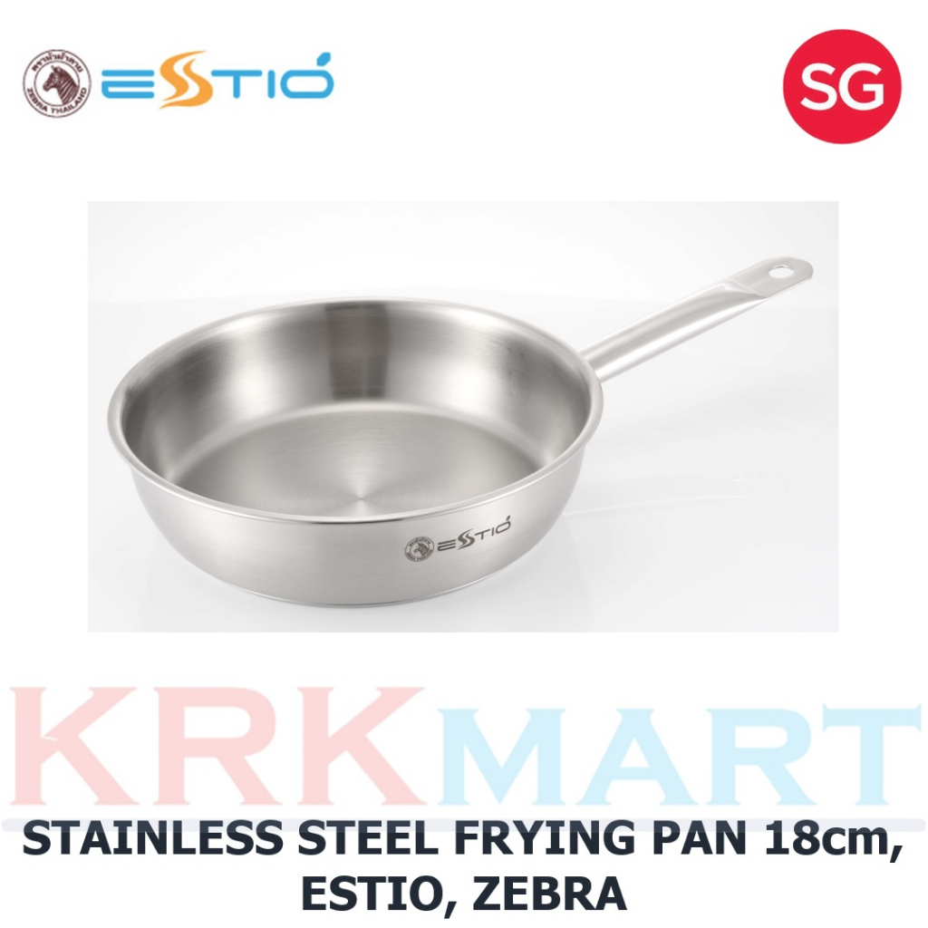ZEBRA ESTIO STAINLESS STEEL FRYING PAN 18cm | Shopee Singapore