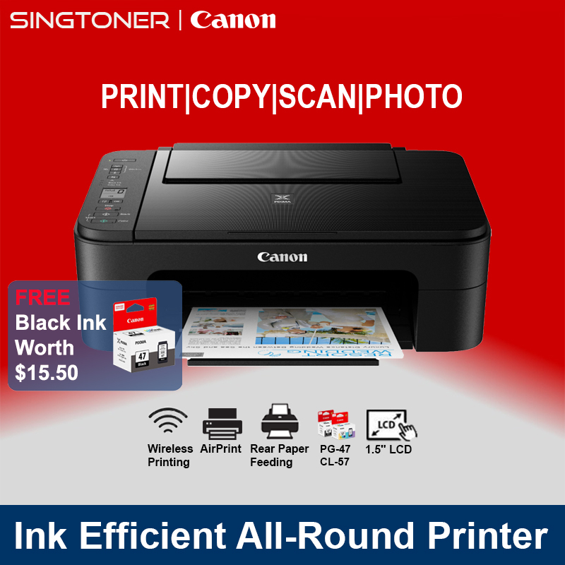Canon PIXMA E3370 Wireless All-In-One Colour Inkjet Printer Color ...