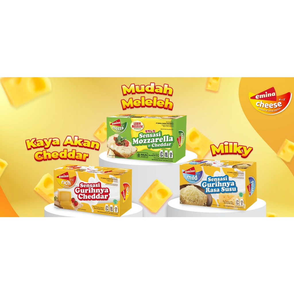 Emina Cheddar Mozzarella Cheese / Keju Emina / Keju Block / Cheese ...