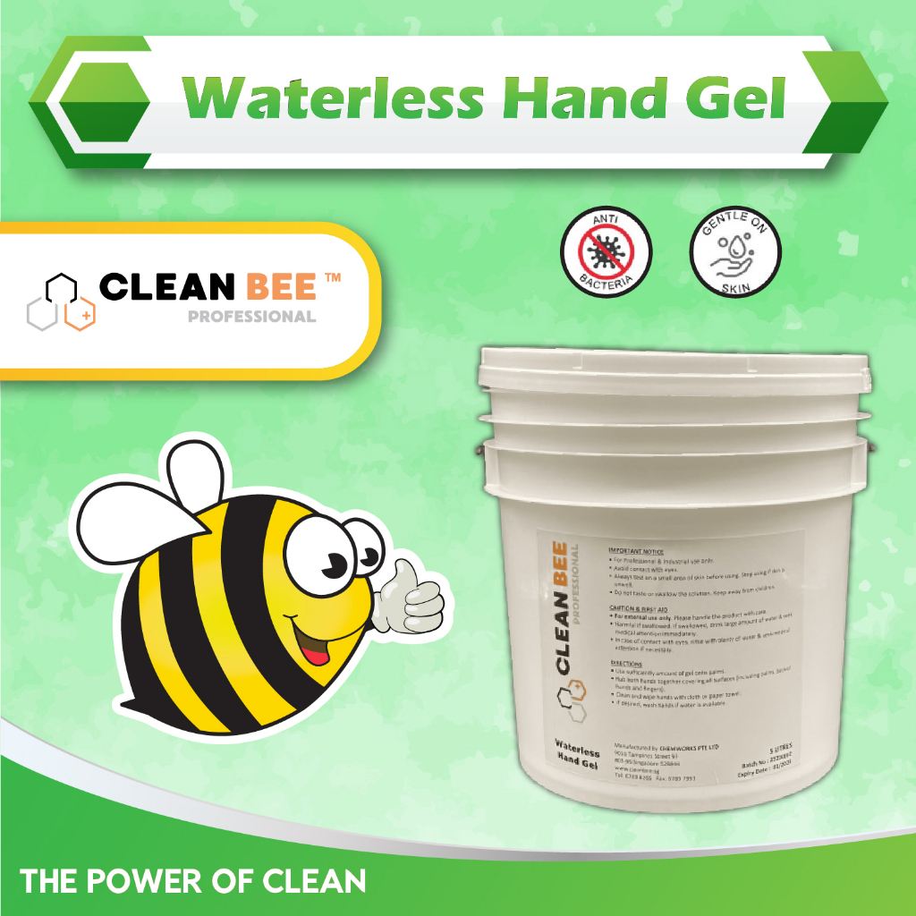 CLEANBEE Waterless Hand Gel - 5L Plastic Bucket with Leakproof Lid ...